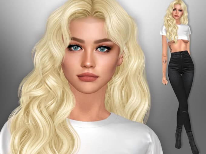Crie um sim realista do sims 4, personagem customizado, avatar único ...