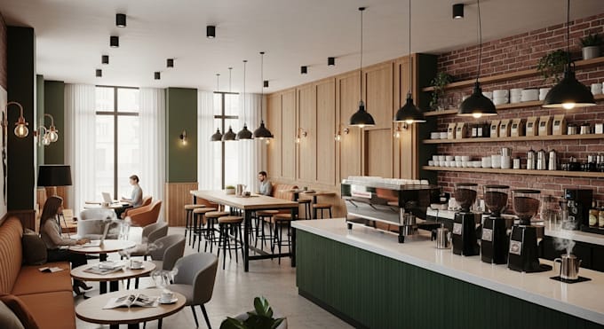 Design restaurant, cafe, coffee shop, bar, retail store interior, by ...