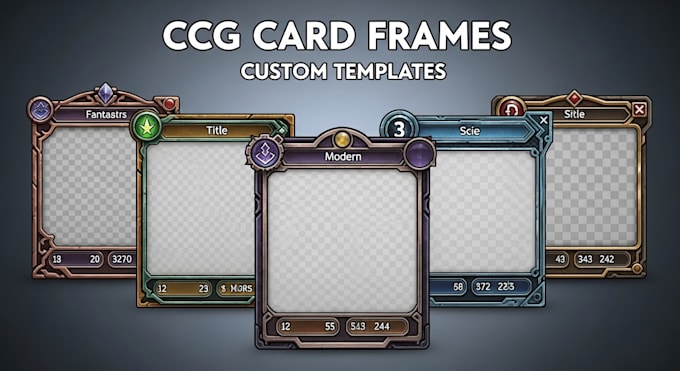 Design collectible card game ccg card template card frame design game ...