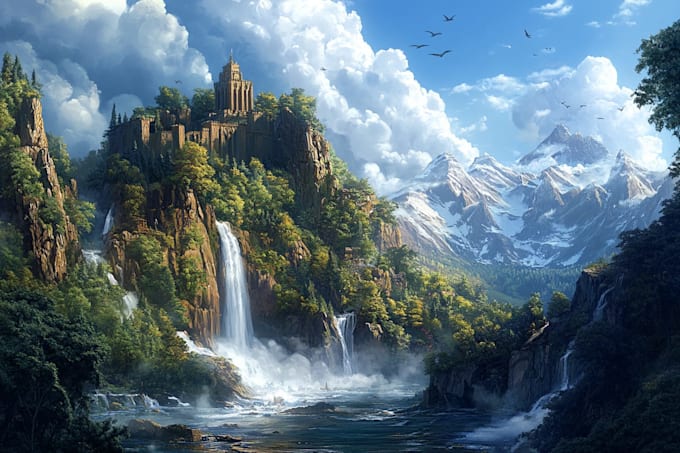 Paint unique fantasy digital landscapes by Jordysharpe | Fiverr