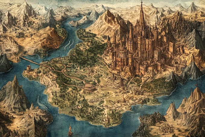 Design your high quality detailed fantasy map by Moshefeliciano | Fiverr