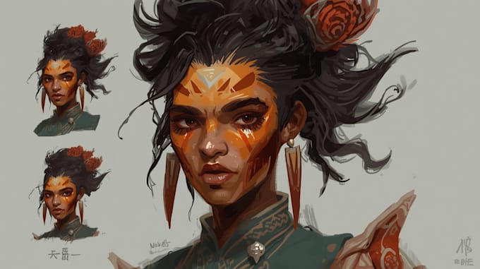 Create a dnd character art, fantasy character illustration, or concept ...