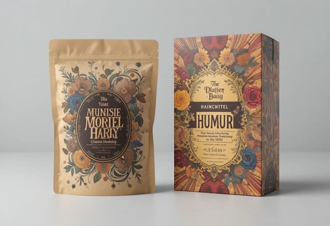 Create packaging label and box designs with render mockup by ...