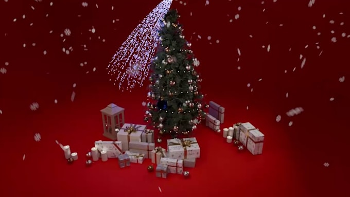 Créer une animation 3d de noël, vidéo d'intro du nouvel an, animation ...