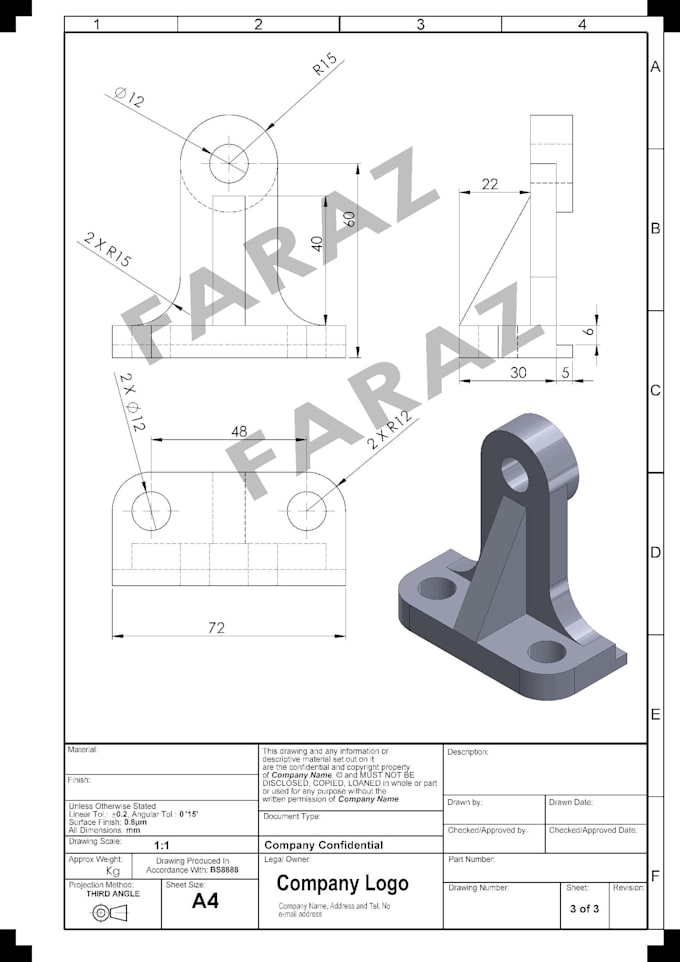 Create manufacturing ready mechanical cad drawings and bom by Faraz ...