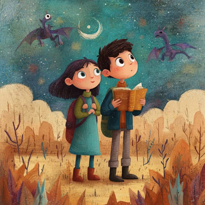 Draw cute and semi realistic children book illustration by Bilisee99 ...