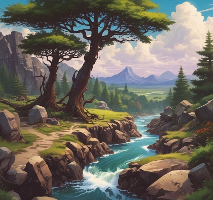 Draw anime background art illustration for vtuber stream by Noraduran02 ...