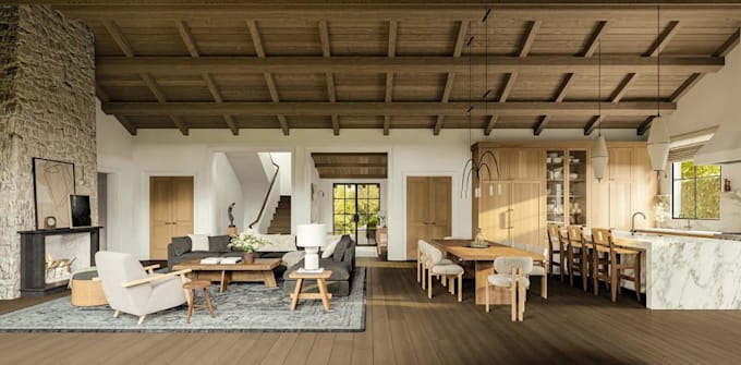 Custom farmhouse exterior design,3d tiny house,open plan living ...