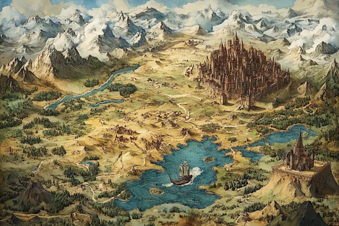 Draw fantasy dnd map, battle game map, ttrpg cartography by Barbarahan1 ...