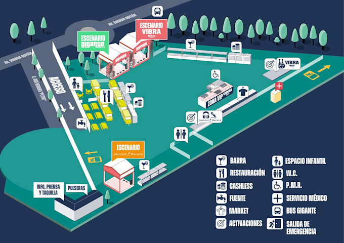 Design unique vector and isometric maps for events, festivals and ...