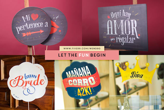 Design unique photo booth props by Wendbg | Fiverr