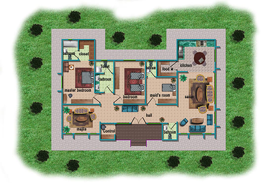 2d floor plan and 2d architectural drawings using photoshop by ...