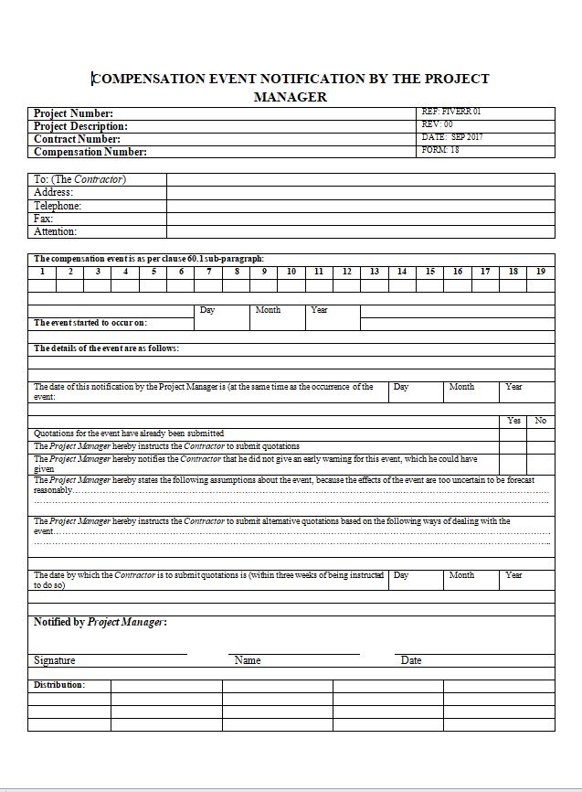 Create nec3 ecc management procedure forms by Vernonfenner