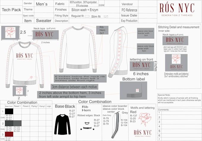 Create fashion technical sketch and tech pack by Fashion_ista