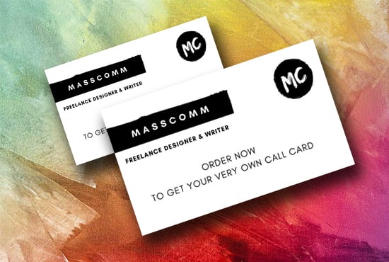 Create a simple and professional call card by Masscomm