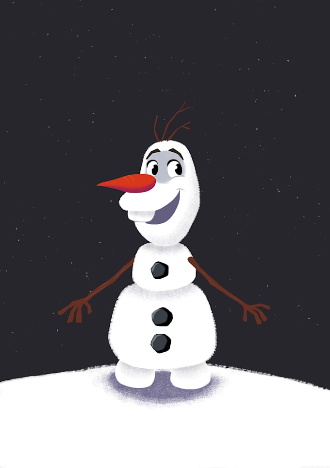 Digital illustration of frozen olaf by Pedrochambilla