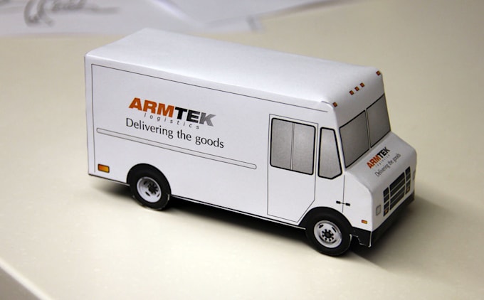 Make a papercraft delivery step van with your logo on it by Kiryla