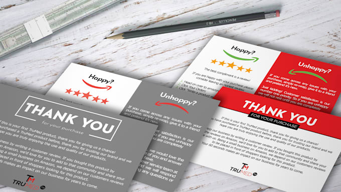 Design a custom ecommerce thank you card by Ir1graphics
