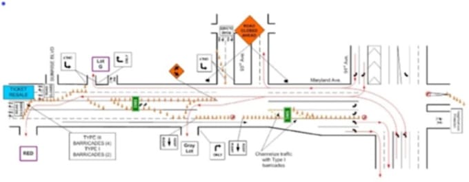 Traffic control plans in autocad 3d by Hinakhan94