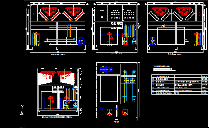 Electrical chillers auto cad 2d models by Kartikkhatri118