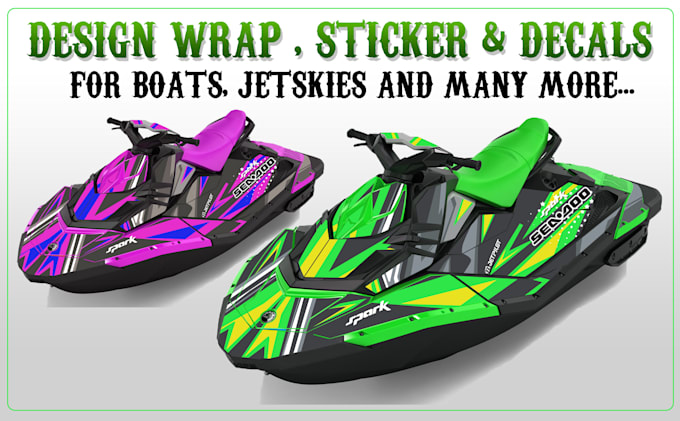 Design a perfect wrap decal sticker for boats, jetski by Bingoright