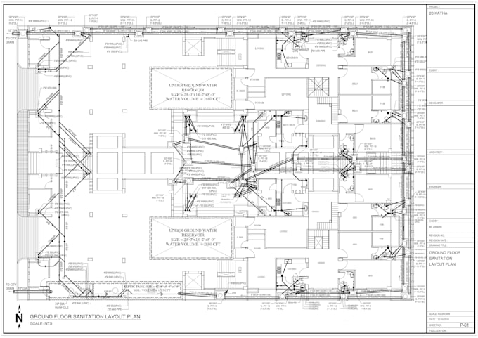Create sanitation, plumbing , drainage design and drawings by Km_mehedig