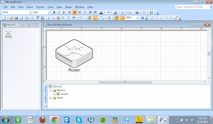 Draw a diagram or a stencil using ms visio by Knas11