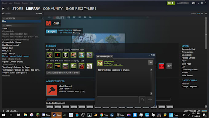 Play rust with you i have 3k hours and am called out by Jacobhenders501