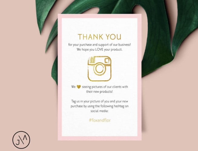 Design amazon thank you card, product insert by Modrnconsulting