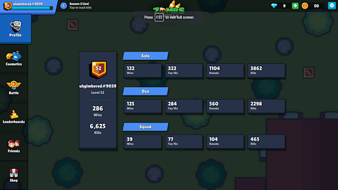 Help you get better at zombs royale by Uhgimbored