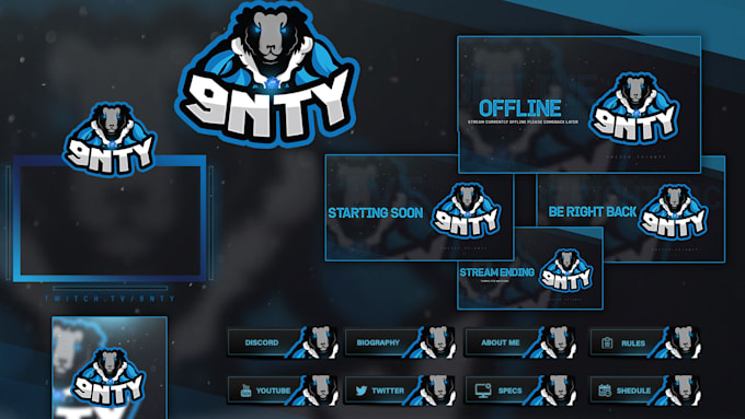 Create best twitch overlay and logo for your stream by Edengaming