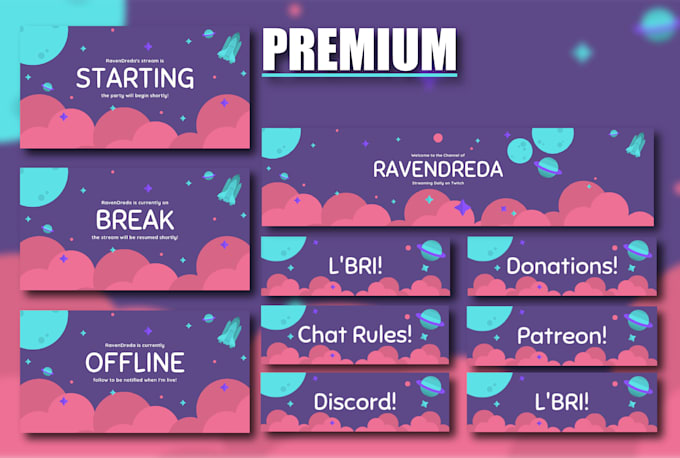 Design stunning, custom twitch panels, banners and screens by Michaelahigh