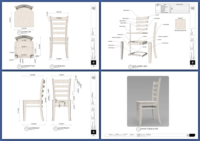 Draw a blueprint of your furniture or 3d product and objects by Yasser ...