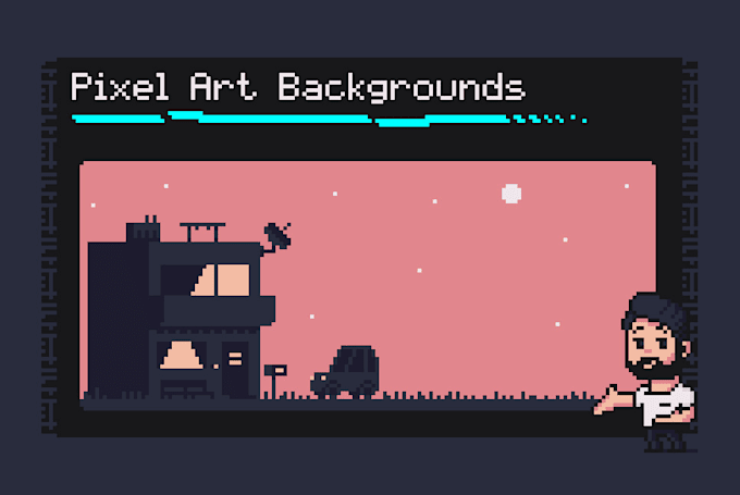 Illustrate a background for videogames in pixel art style by Qamaart