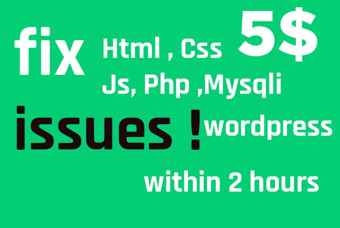 Fix html css js php mysqli issues within 2 hours by Sr_technoweb