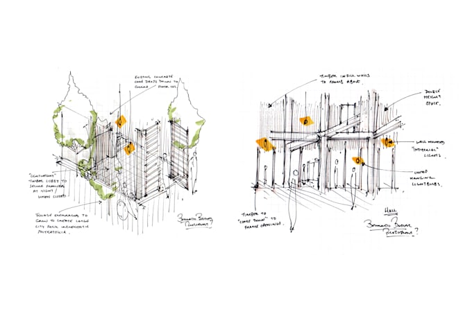 Sketch 3 architectural concept drawings for your project by Wililiams