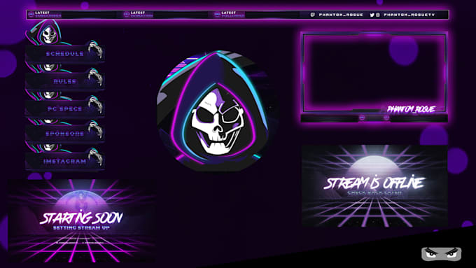 Design twitch overlay and logo by Glasslogos