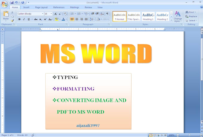 Microsoft Word Practice Typing