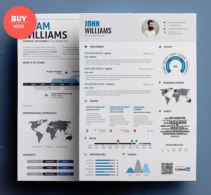 Design a professional and elegant infographic resume by Vineet8137