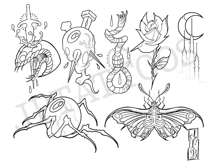 New School Tattoo Drawings