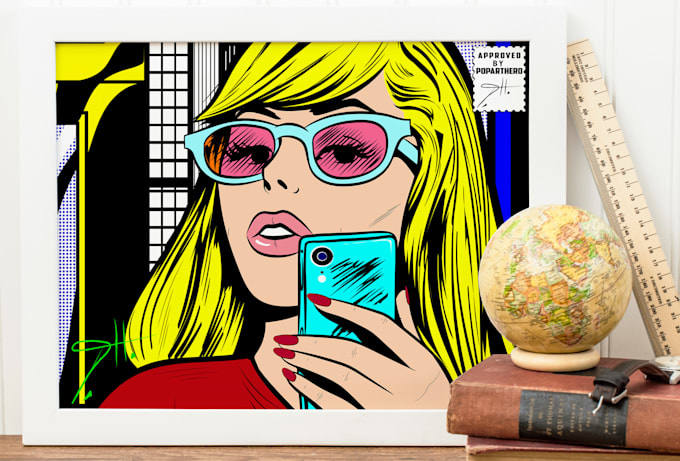 Draw you into custom pop art comic book, personalized by Poparthero