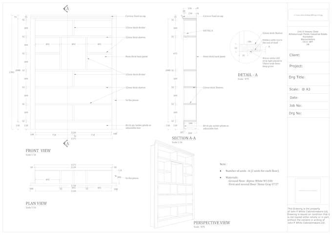 Furniture Section Drawing