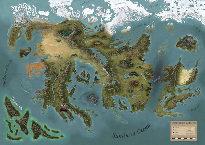 Blank Fantasy World Map Fantasy Map Drawing With White Space Stock