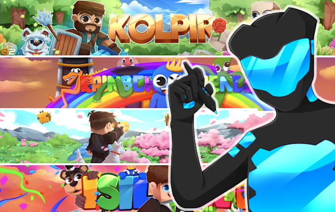 Youtube Banner Avatar 2D Youtube Banner And Twitter Header Template