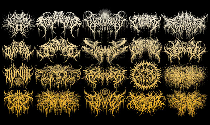 how to draw a death metal logo