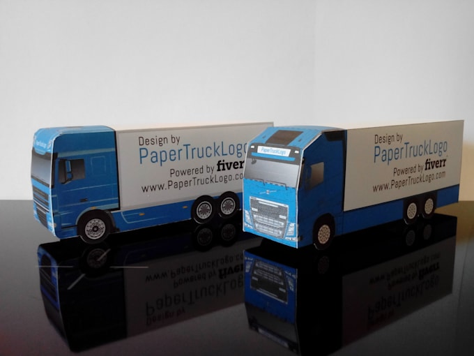 Make a papercraft truck with your logo on it by Papertrucklogo