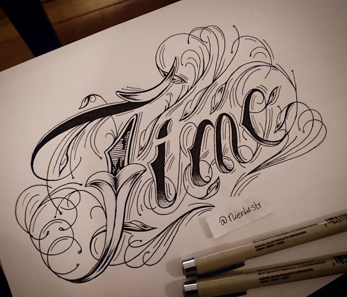 Filigree Tattoo Lettering