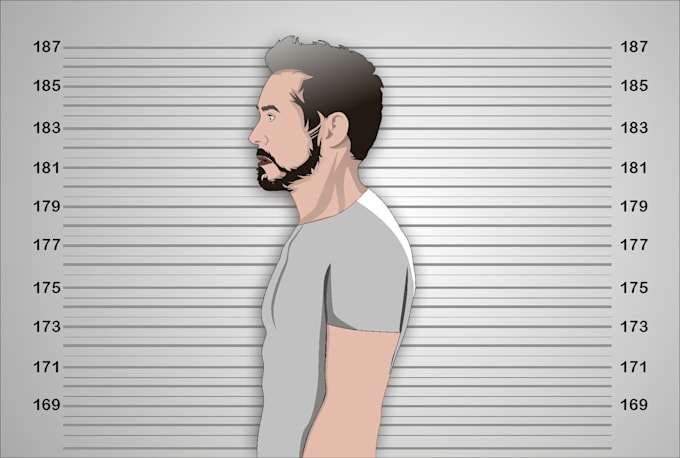 Draw you as a mugshot crime photo in my vector style by Semrawut