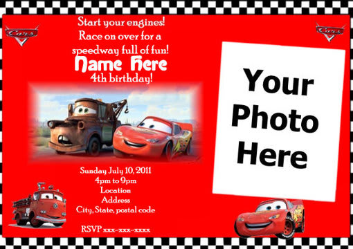 Design a ready to print version of cars invitation with one photo by ...