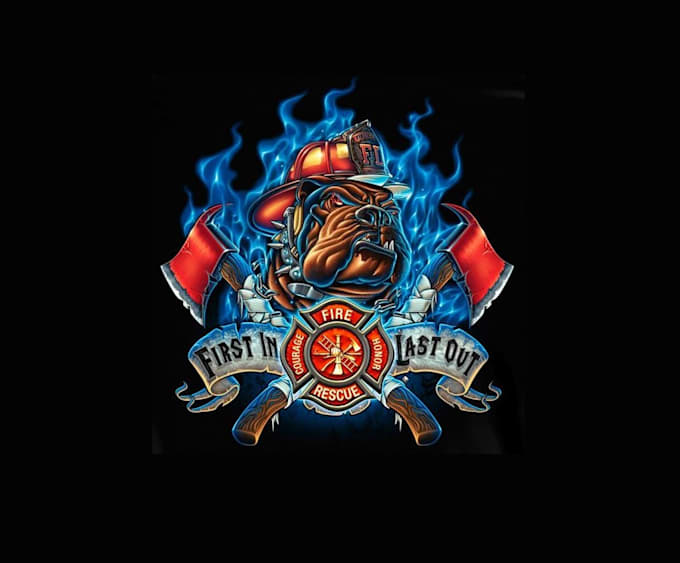 Cool Fireman Logo Firefighter A Hero .......Firefighter T Shirt Design